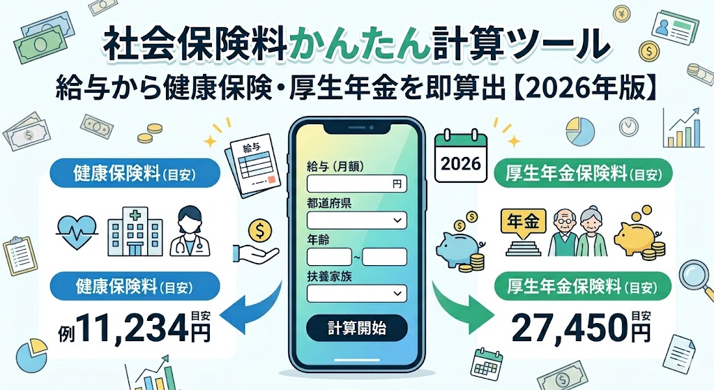 社会保険料かんたん計算ツール｜給与から健康保険・厚生年金を即算出 | バックオフィスの参考書